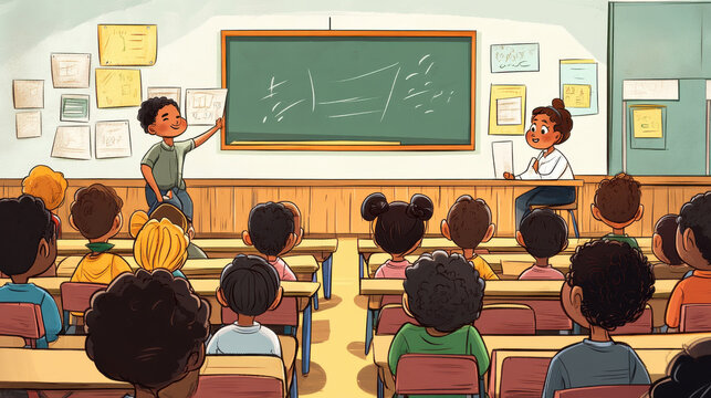 Kids Classroom Cartoon Images – Browse 100,838 Stock Photos, Vectors ...