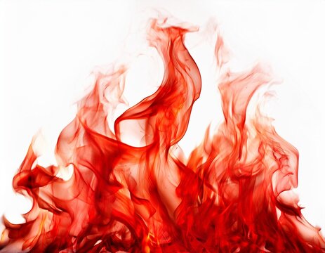 Red Flames White Background
