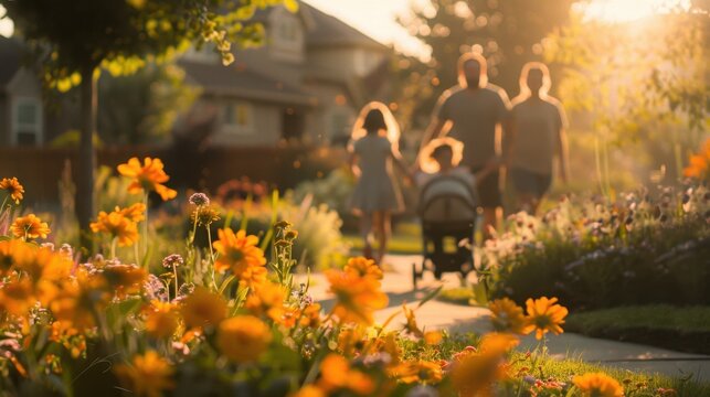 Family Walking Neighborhood Images – Browse 4,014 Stock Photos, Vectors ...