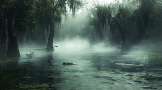 Foggy Swamp Wallpaper