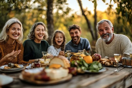 Multi-Generational Family Enjoying Time Outdoors in Park