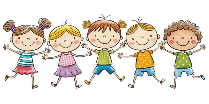 Kids Holding Hands Cartoon Images – Browse 79,618 Stock Photos, Vectors ...
