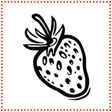 Strawberries Clip Art Black And White