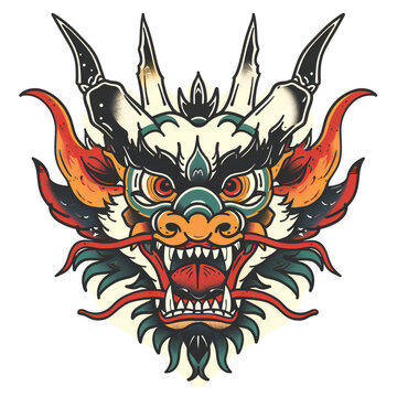 Traditional Japanese Dragon Head Tattoos