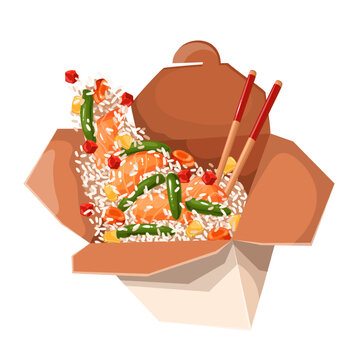 Chinese Food Box Cartoon