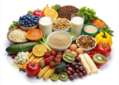 Colorful Mix of Fresh Vegetables and Grains for Healthy Eating