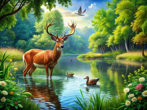 Deer Duck Fish Images – Browse 2,180 Stock Photos, Vectors, and Video ...