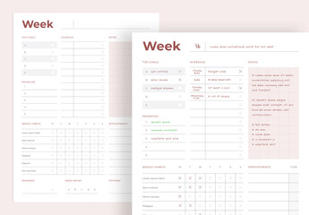 25+ Free Weekly Planner Templates | Free Editable Templates - Pikwizard