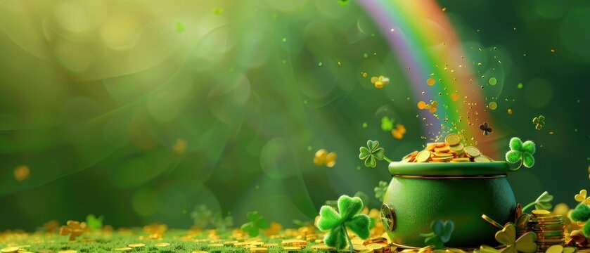Shamrock And Rainbow Background