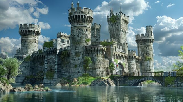 Medieval Castle Drawings With Moat