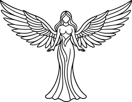 Simple Angel Line Drawings