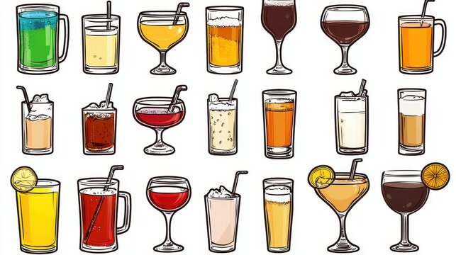 Alcoholic Drinks Cartoon