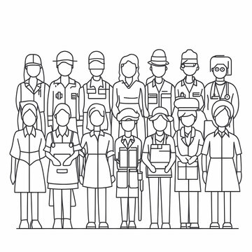 Cartoon Profession Outline Images – Browse 14,202 Stock Photos, Vectors ...