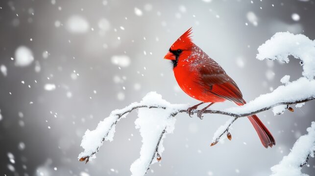 Cardinal In Snow Clipart