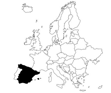 Countries In Europe Black And White
