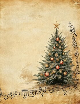 Christmas Sheet Music Background