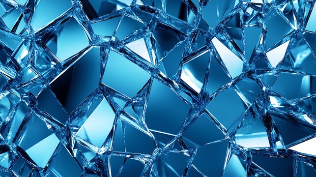 Blue Shattered Glass Background