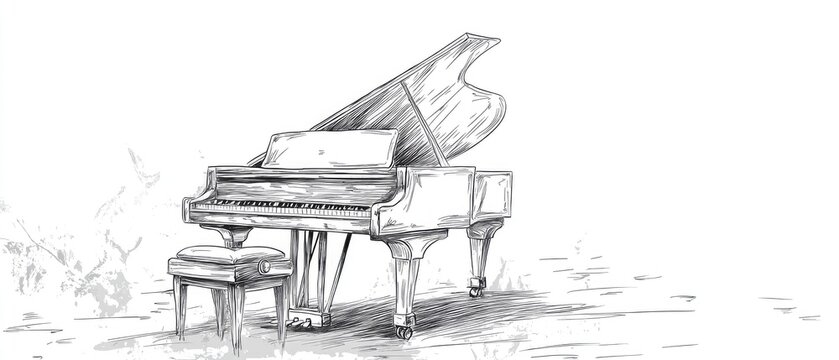 Piano Keys Pencil Drawing