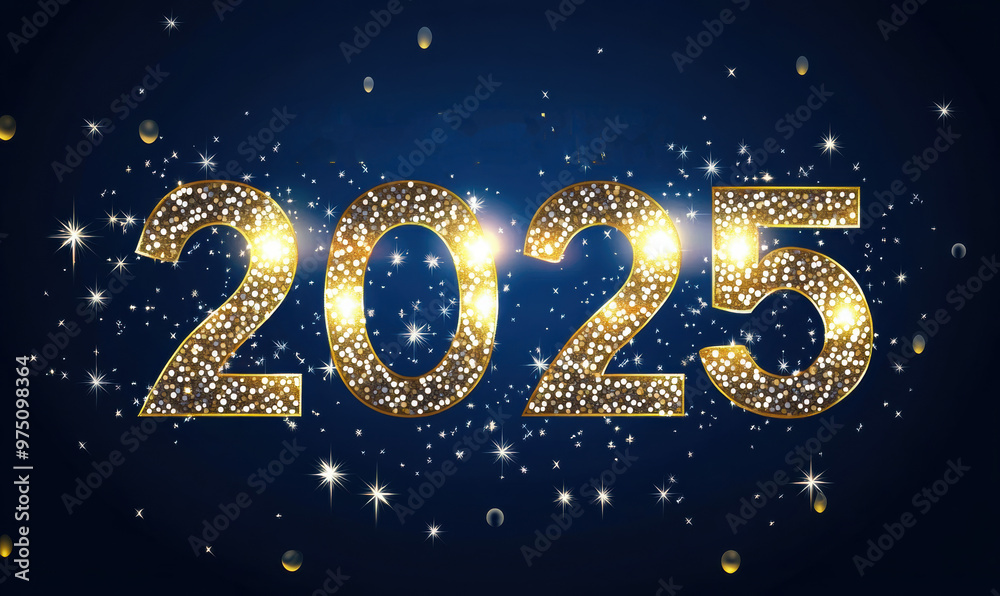 2025 happy new year 2025 text new year 2025 Canvas | WallsHeaven ...