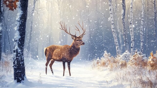 Winter Deer Scene Images – Browse 37,706 Stock Photos, Vectors, and ...