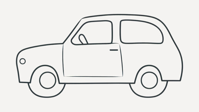 Simple Car Drawing Outline