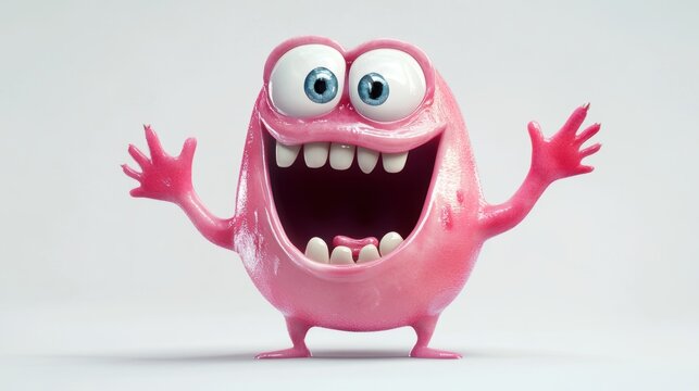 Pink Cartoon Monster