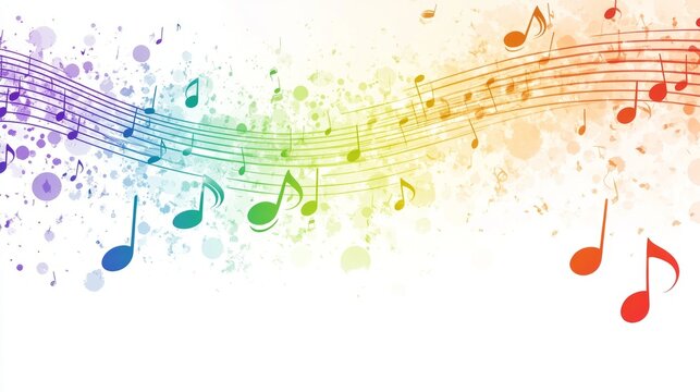 Rainbow Music Note Backgrounds