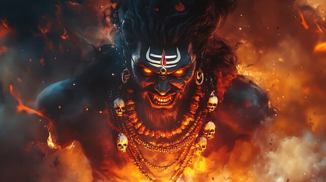 Angry Shiva Hindu God