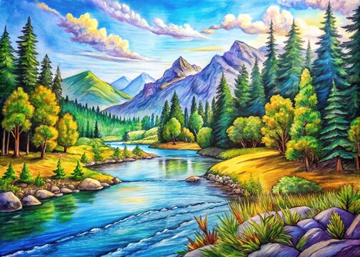 Nature Landscape Drawings