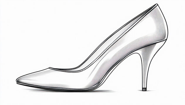 High Heel Shoe Drawing Template
