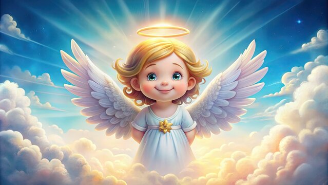 Angel Cartoon Art Poster Angel With Wings – Wall Art | UkPosters
