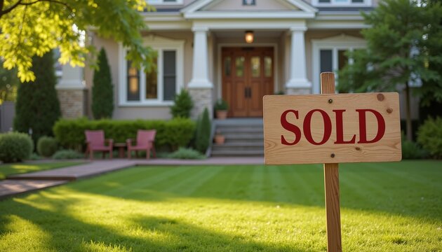 Real Estate Sold Sign Mansion