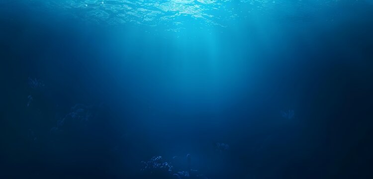 Dark Blue Ocean Underwater