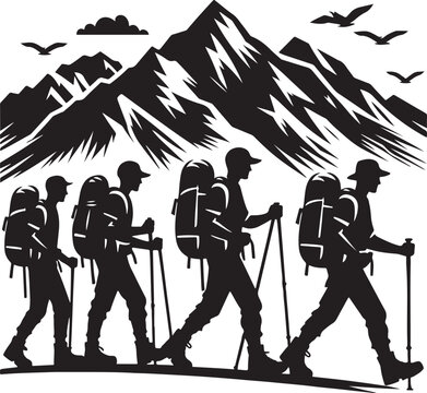 Mountain Hiking Clip Art
