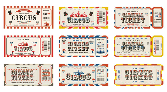 Vintage Carnival Tickets Template
