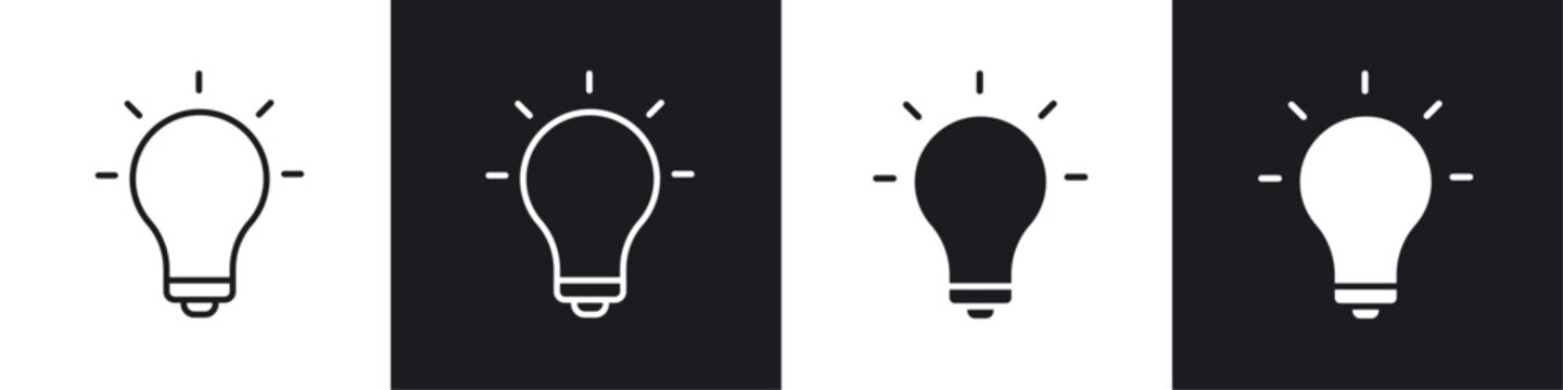 Light Bulb Idea Black And White