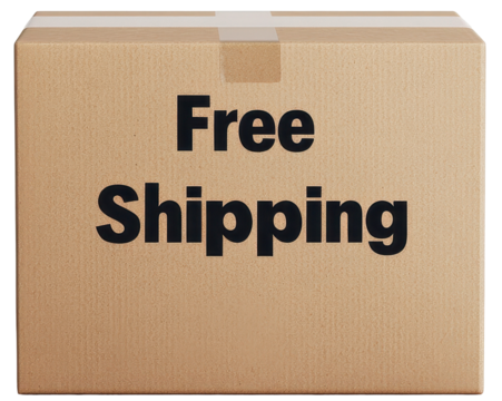 Free Delivery Text on Transparent Background for Digital Overlay