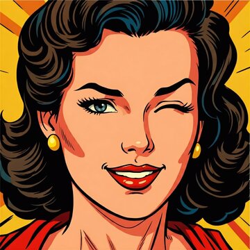 Retro Woman Winking Images – Browse 2,937 Stock Photos, Vectors, and ...