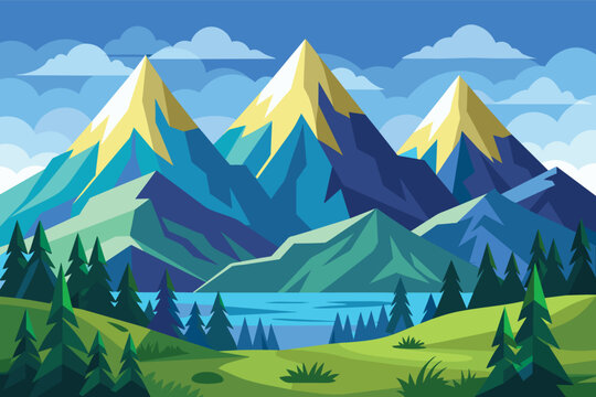 Mountain Landscape Clipart