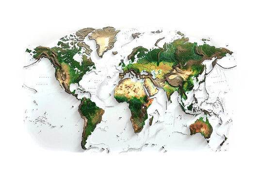 World Map Mountains Labeled
