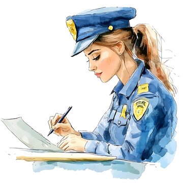 Police Woman Drawing