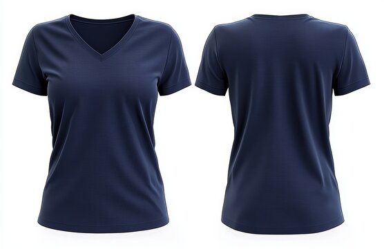 Navy Blue T Shirt Front And Back