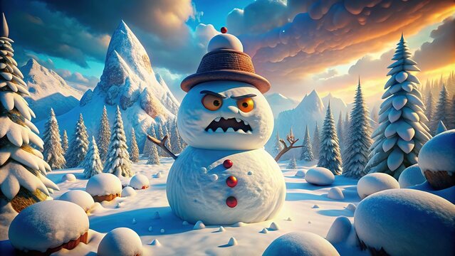 Angry Snowman Wallpaper 16259 Frosty Angry Snowman | Premium