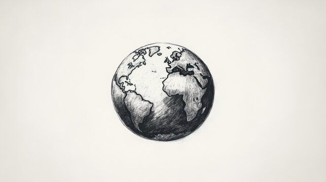 Earth Realistic Pencil Drawing