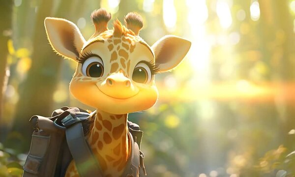 Giraffe cartoon video store