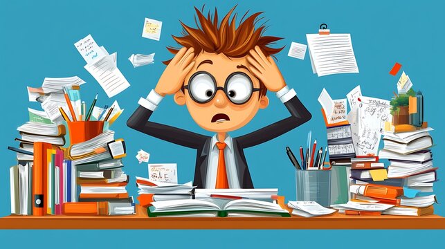 Exam Stress Cartoon Images – Browse 2,942 Stock Photos, Vectors, and ...