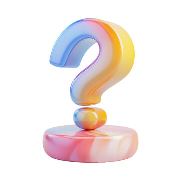 3d Rainbow Question Mark