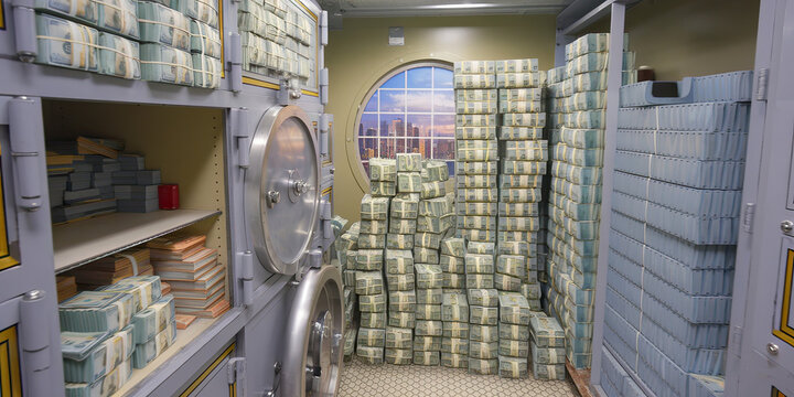 Inside Bank Vault Cash