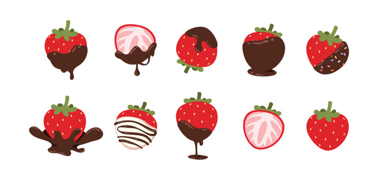 Cartoon Chocolate Covered Strawberry