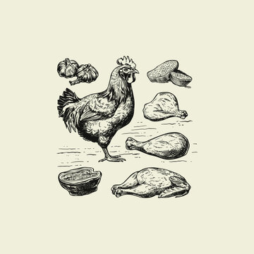 Cooked Chicken Drawing